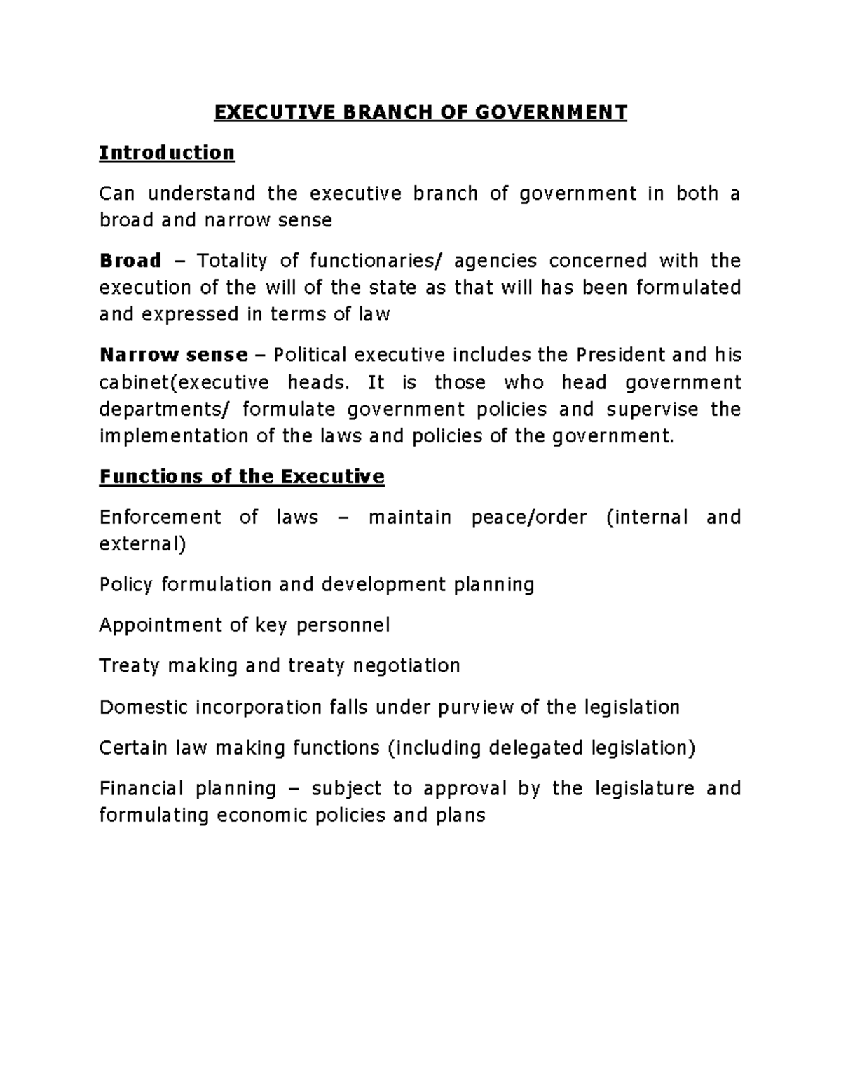 Executive branch of government - It is those who head government ...