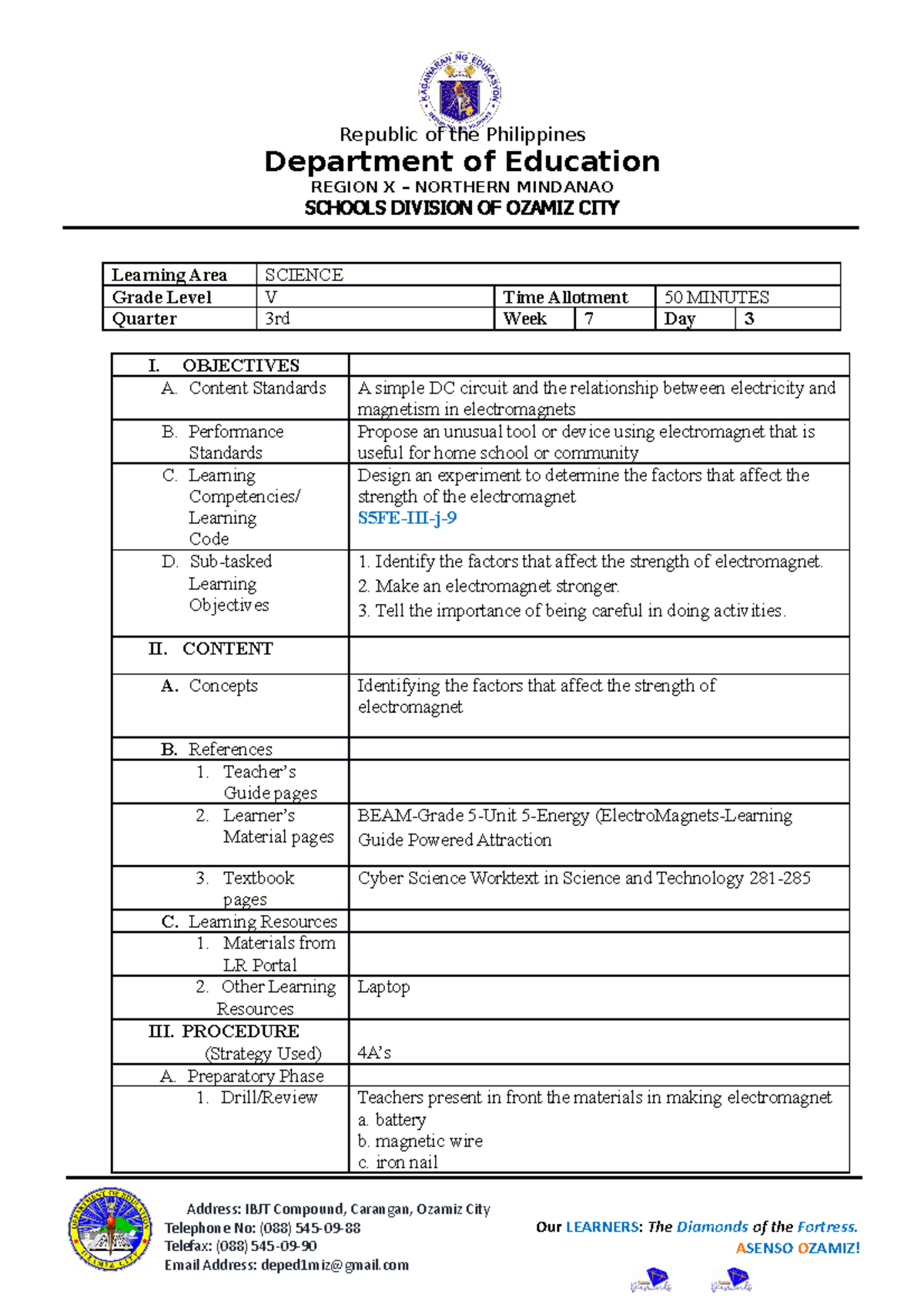 DLP-Genalyn-Bolisig - lesson plan - Department of Education REGION X ...