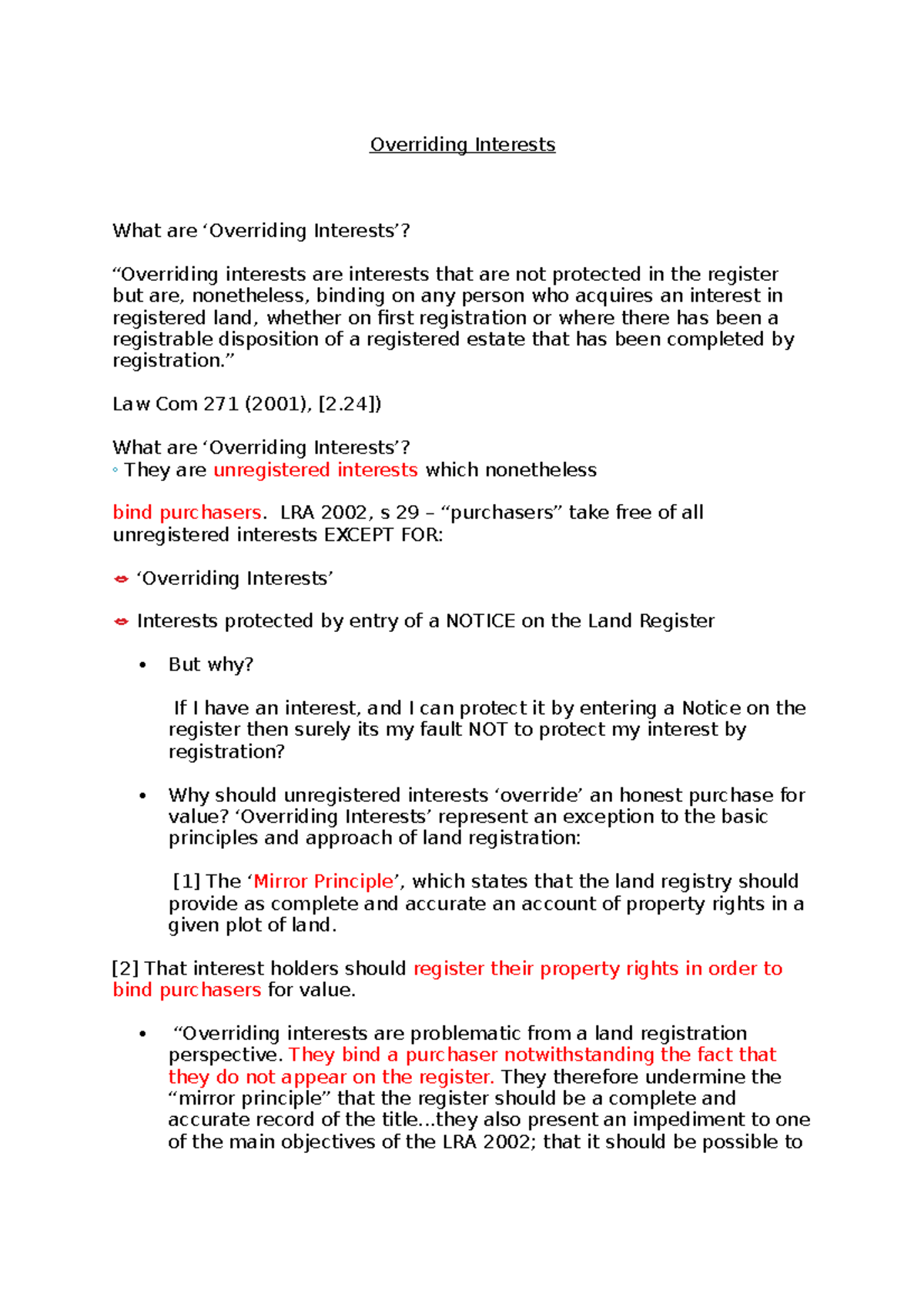 Overriding Interests - Overriding Interests What are ‘Overriding ...