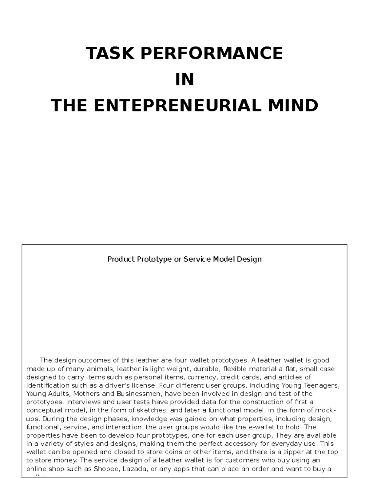 Task-performance-entrep - TASK PERFORMANCE IN THE ENTEPRENEURIAL MIND ...