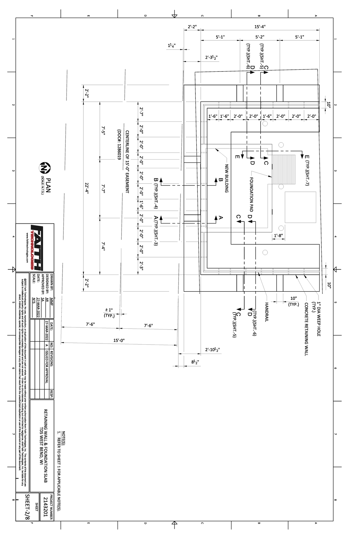 1 - Lecture Notes - 8 4 5 6 2 3 1 DIA WEEP HOLE (TYP.) E CONCRETE ...