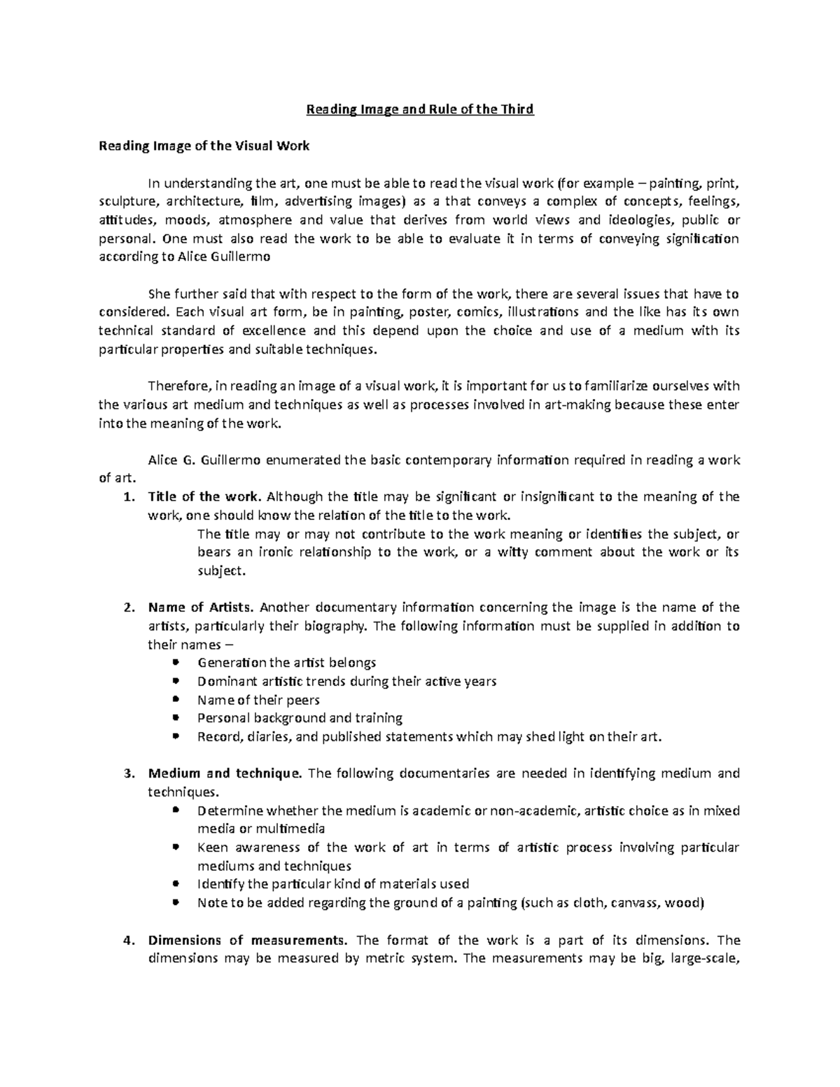 Reading Image and Rule of the Third - Reading Image and Rule of the ...