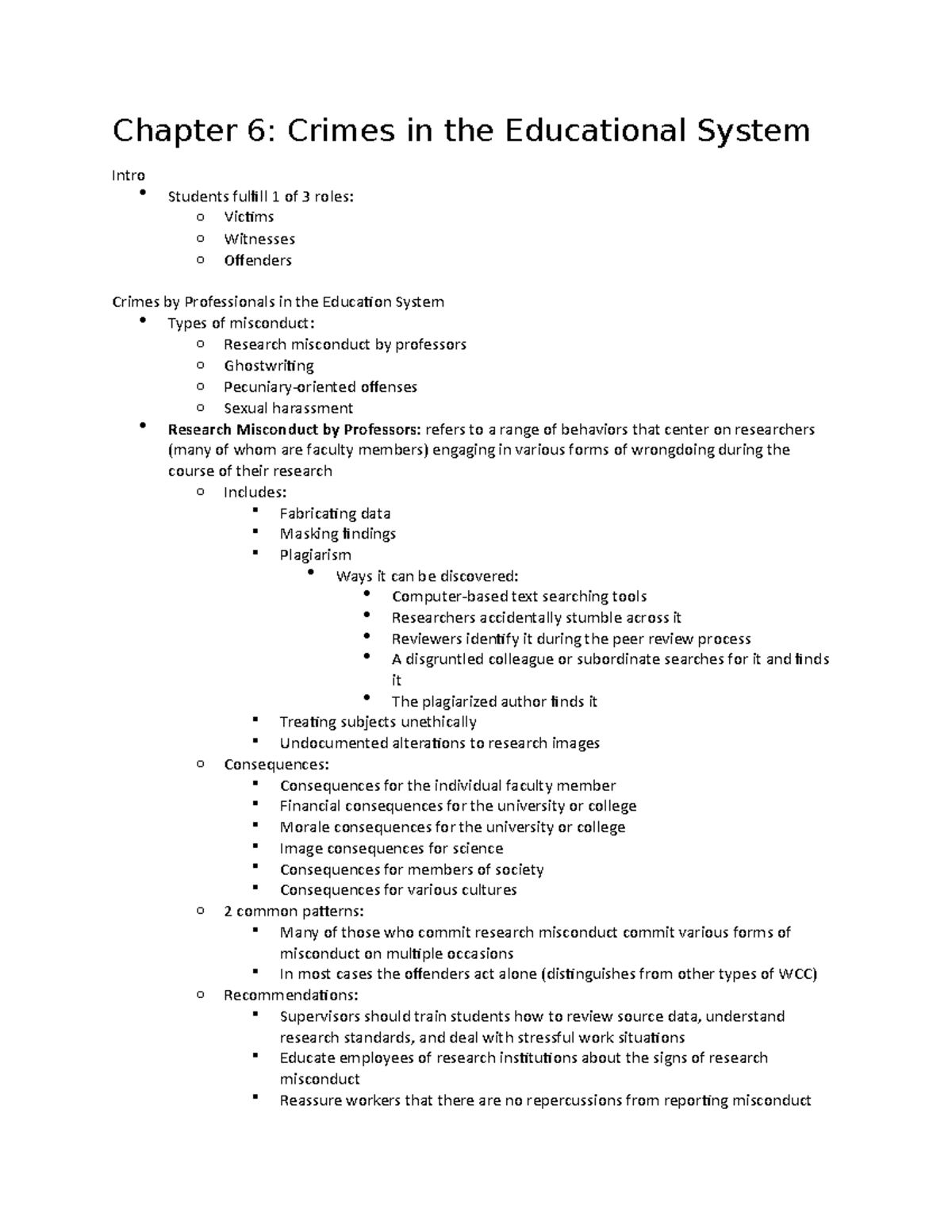 CJ 427 Chapter 6 Crimes in the Education System - Chapter 6: Crimes in ...