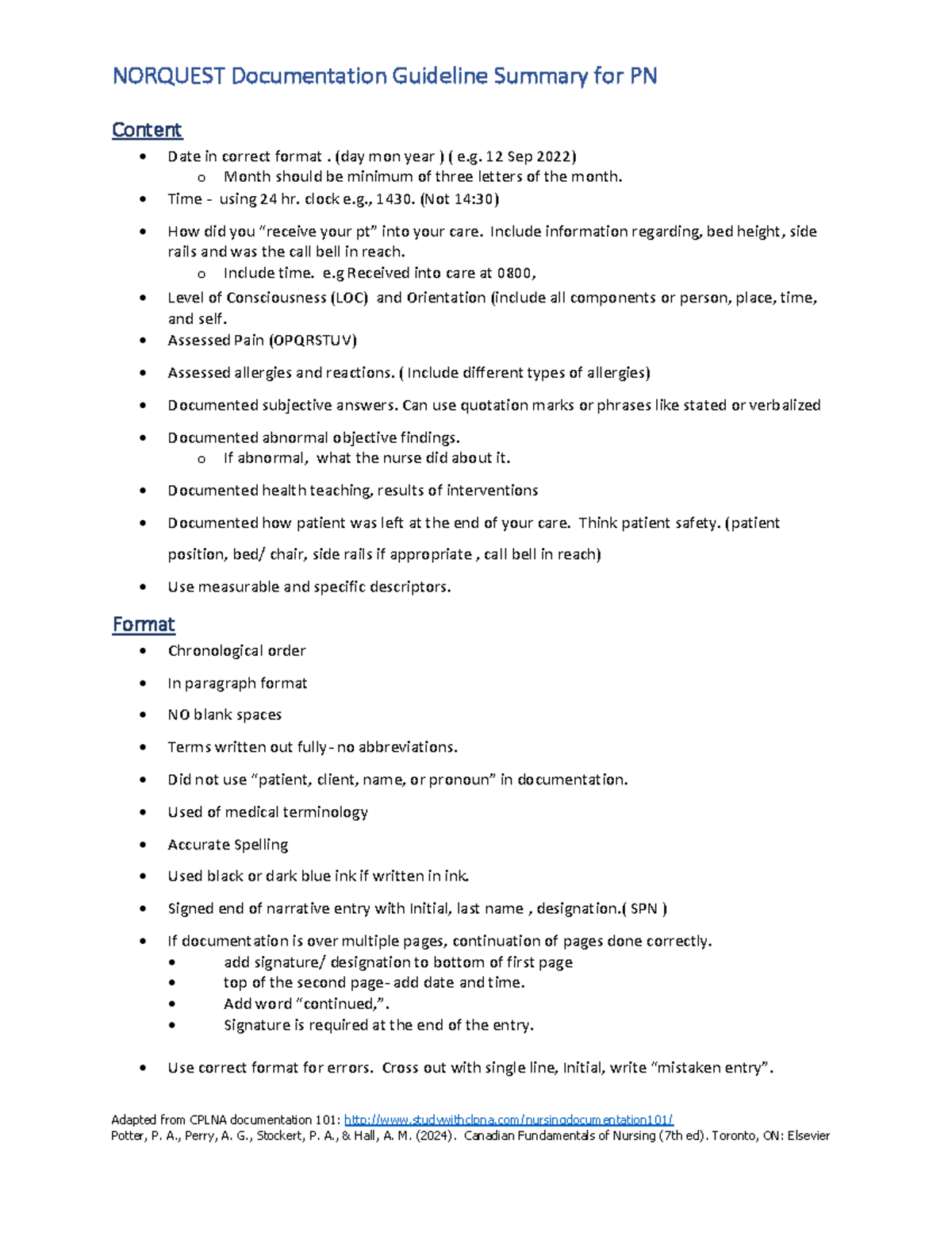 Norquest Documentation Guidelines V1 - NORQUEST Documentation Guideline ...