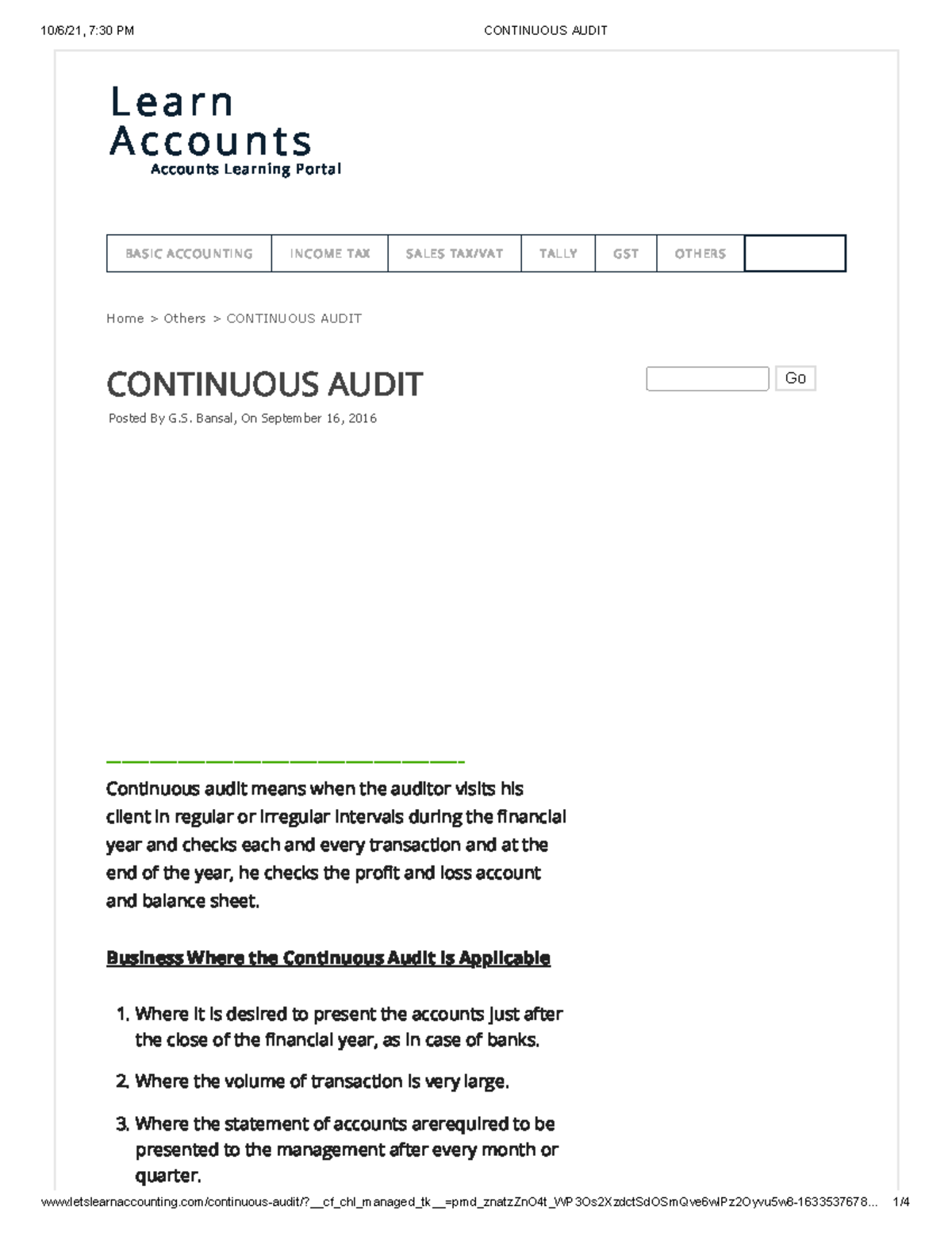 Continuous Audit - CPA NOTES - L e a r n A c c o u n t s A c c o u n t ...