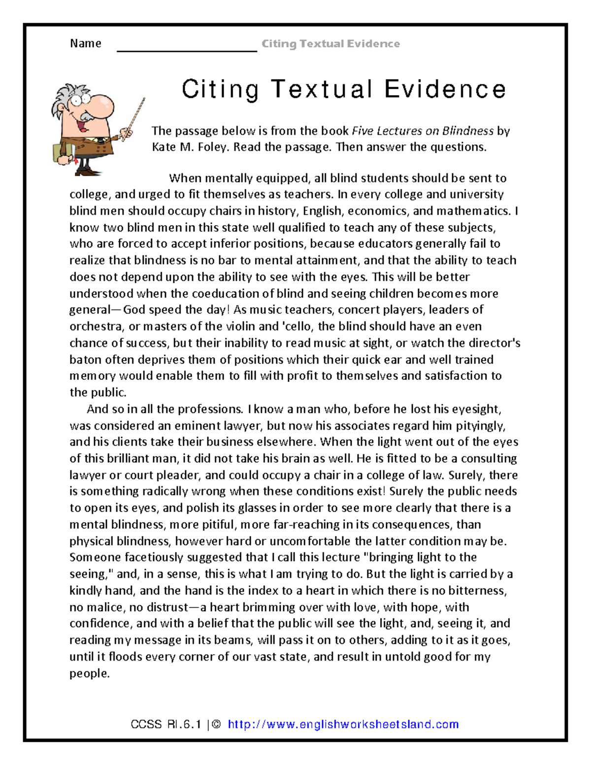 Inbound 1735673897158582385 - Name Citing Textual Evidence CCSS RI.6 ...