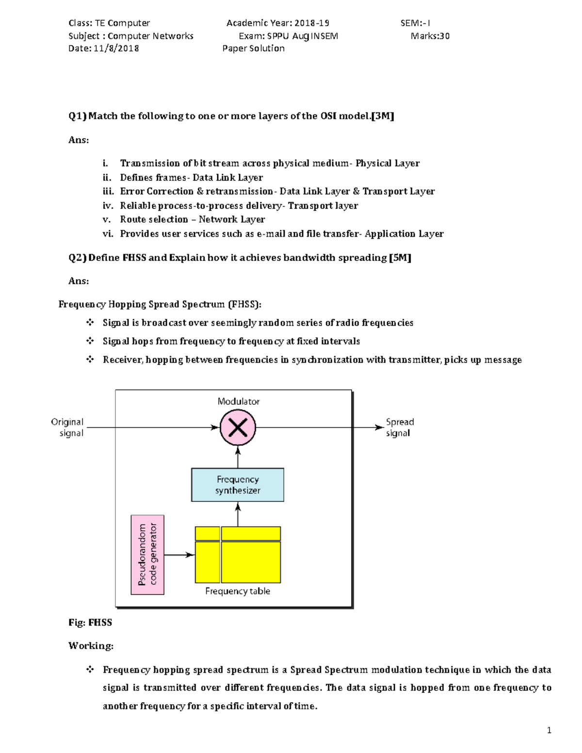 Sppu-cn-insem-exam-solved-paper-aug-2018 - Q1) Match the following to ...