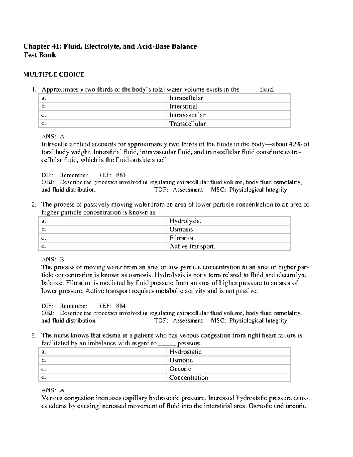 Chapter 41 - notes - Chapter 41: Fluid, Electrolyte, and Acid-Base ...