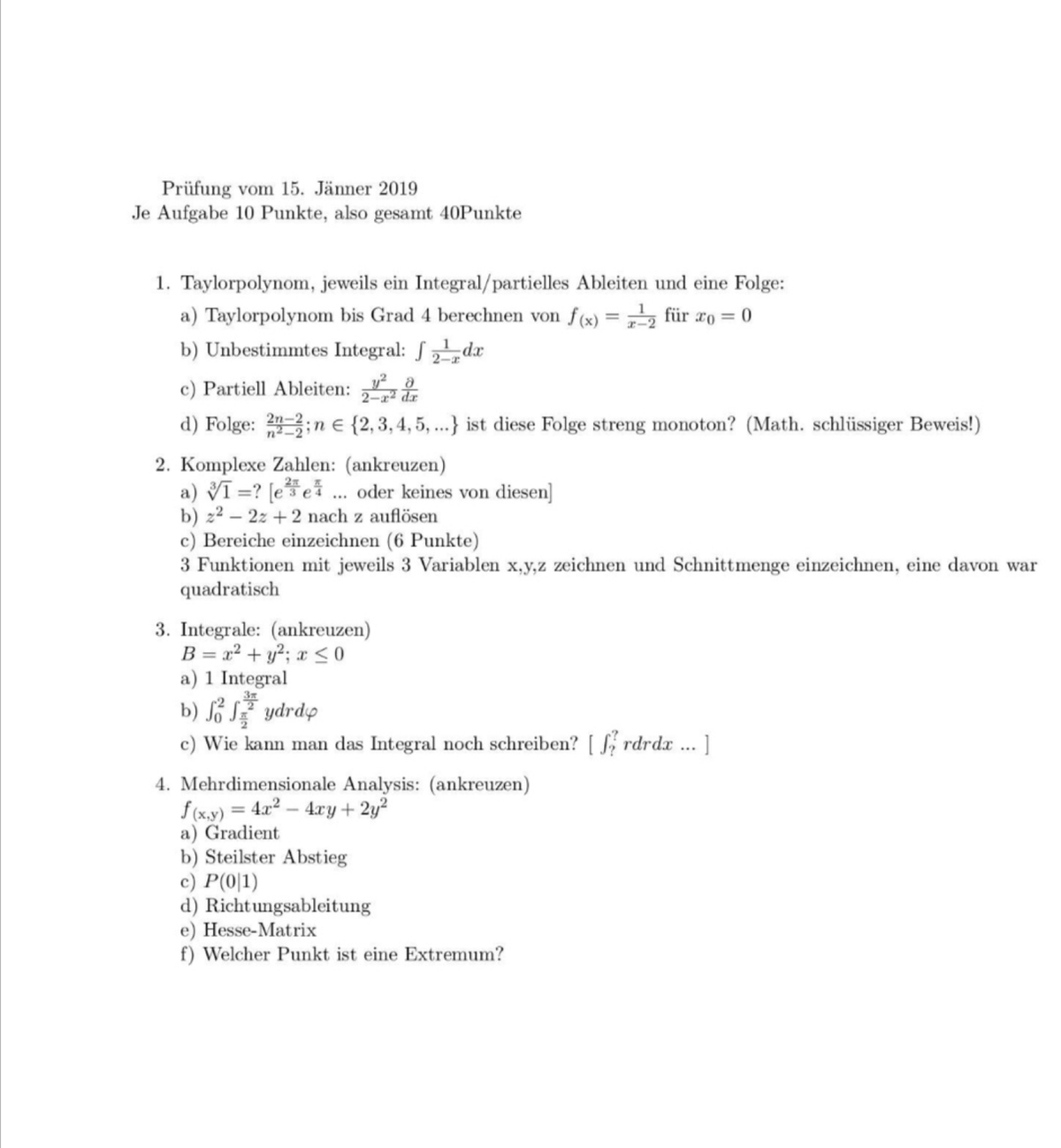 MG2 01.2019 Prüfung - Mathematische Grundlagen der Informatik 2 - Uni ...