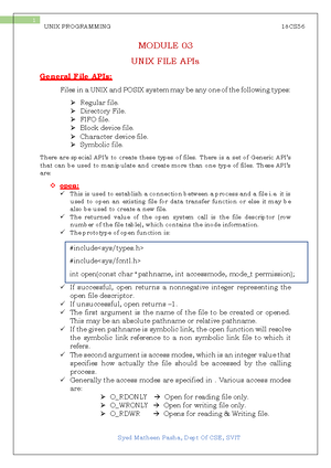 Unix-programming - very useful notes for unix vtu - Maharaja Education ...