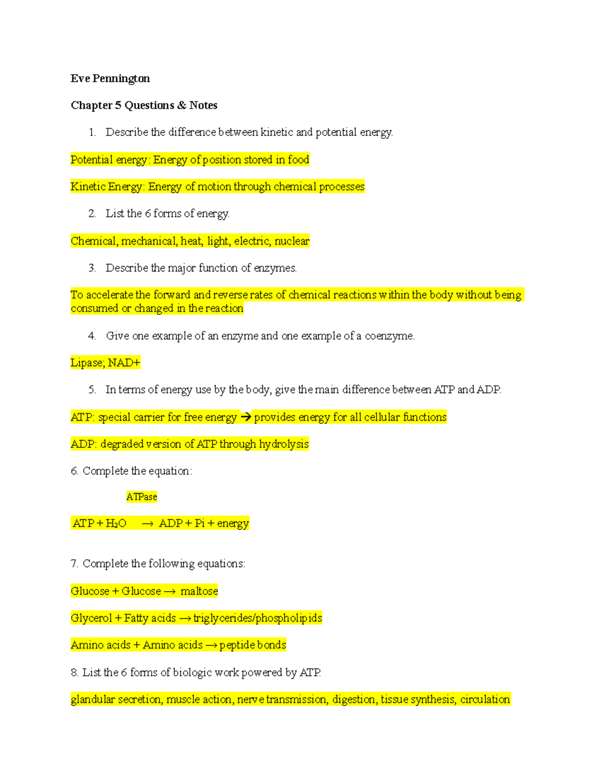 Chapter 5 Book Questions and Notes - Eve Pennington Chapter 5 Questions ...