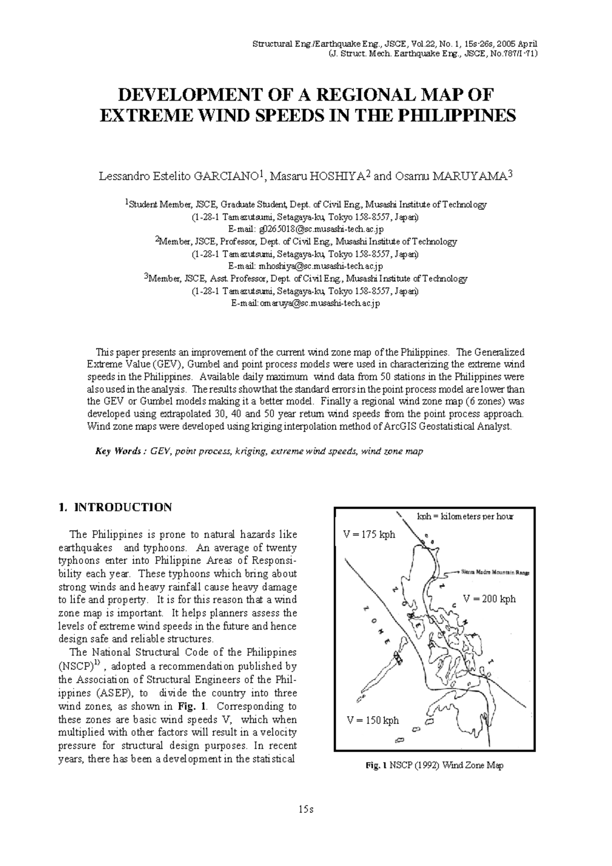 22 15s - hxh - Fig. 1 NSCP (1992) Wind Zone Map V = 200 kph V = 175 kph ...