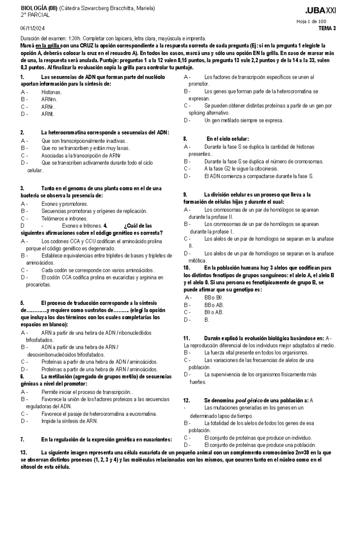 2P2C 2024 todos los temas en blanco y con claves - 2° PARCIAL Hoja 1 de ...