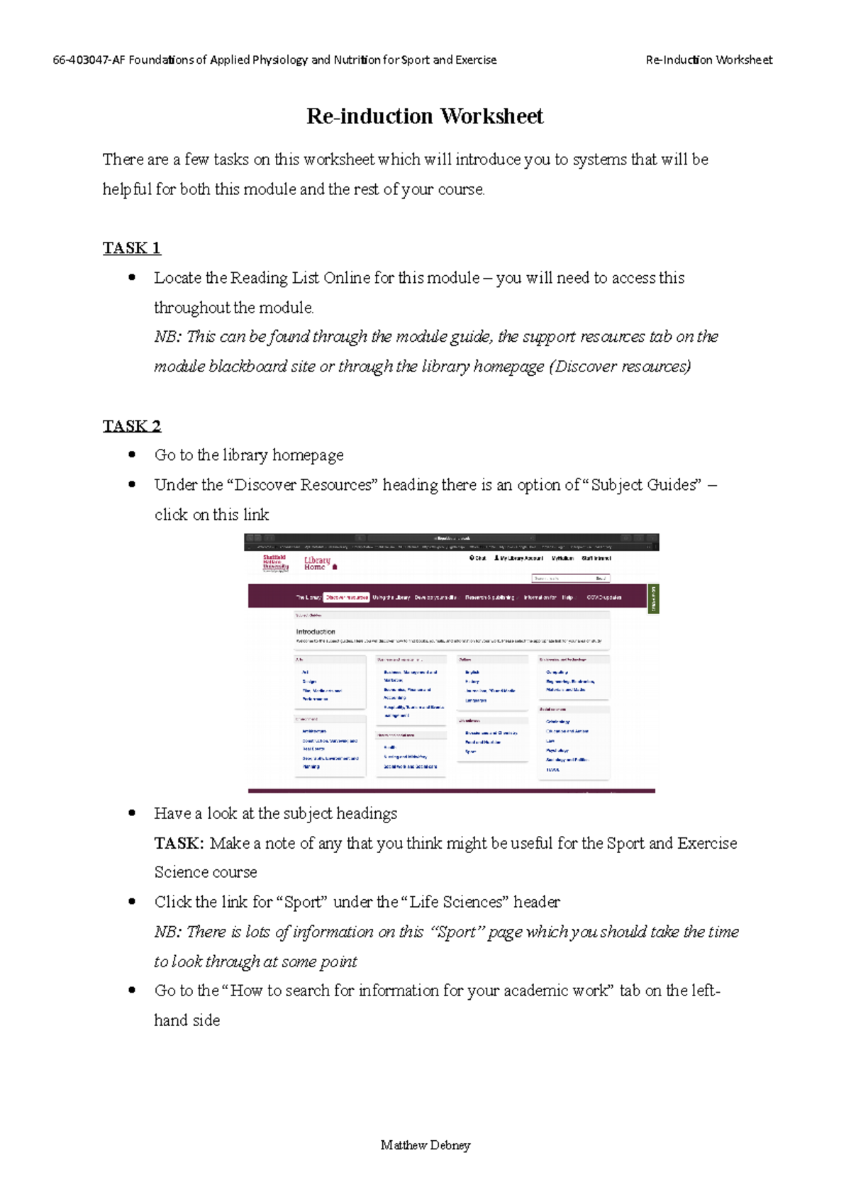 Re-induction Worksheet - 66-403047-AF Foundations of Applied Physiology ...