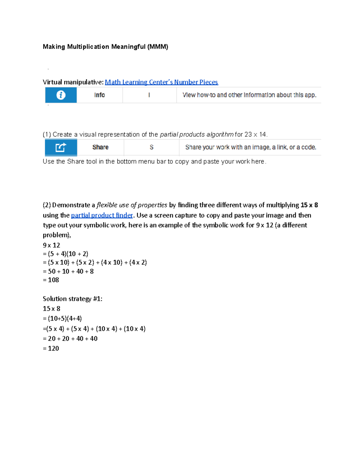 Making Multiplication Meaningful (MMM) - Use the Share tool in the ...