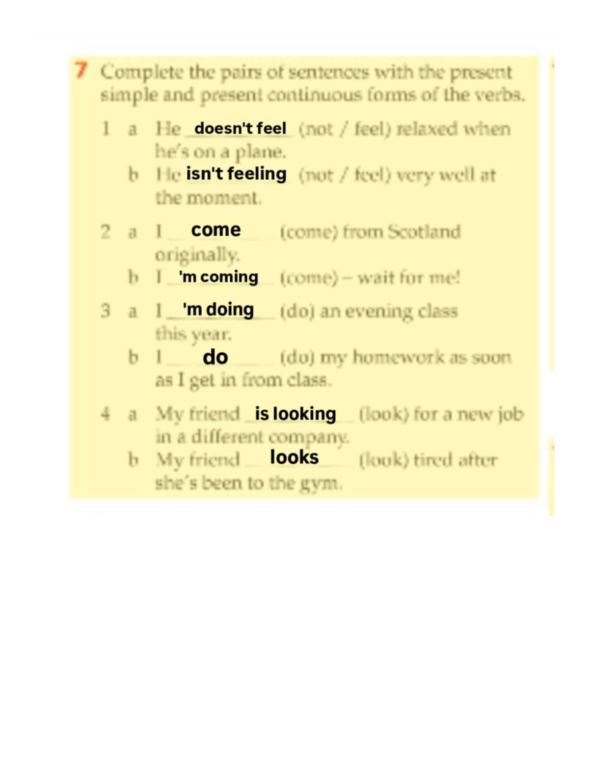 Asynchronous 17-08 - Life NatGeo - 7 Complete the pairs of sentences ...