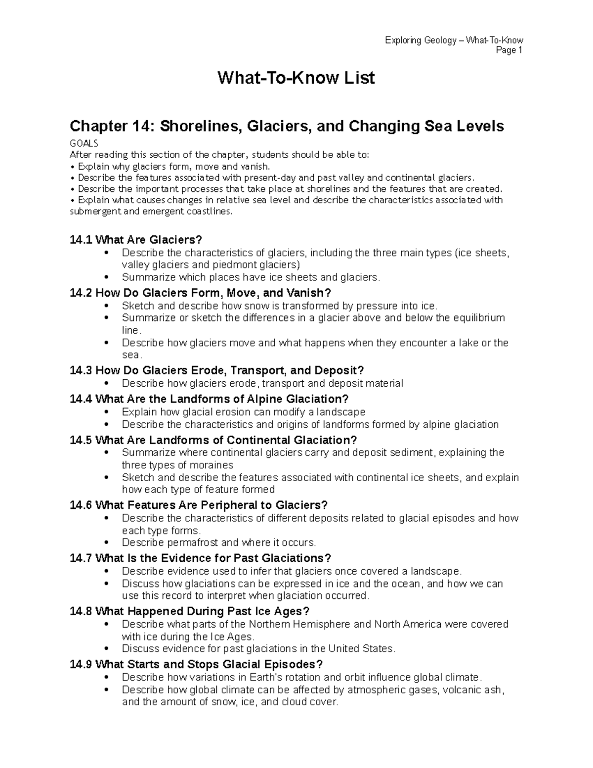 Exploring Geology (5e) Ch #14 What To Know - Exploring Geology – What ...