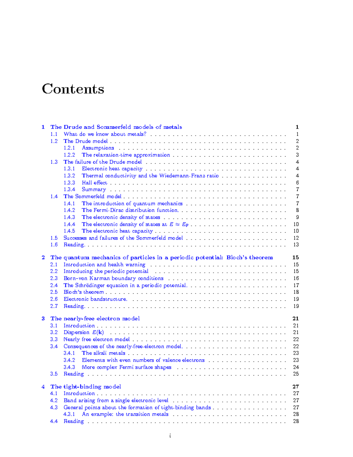 The Drude and Sommerfeld models of metals - 2 Assumptions 1.2 The ...