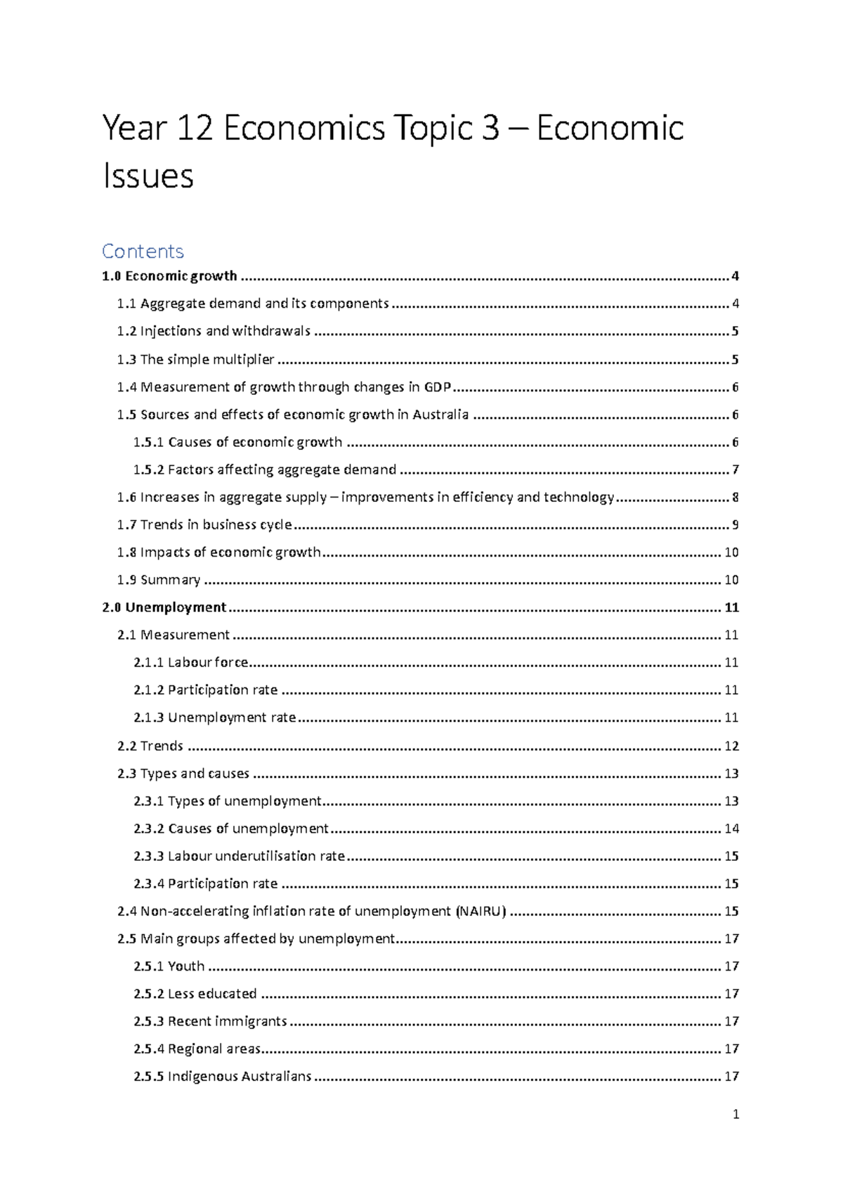 Year 12 economics topic 3 economic issues - Year 12 Economics Topic 3 ...