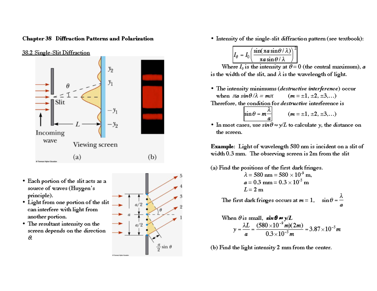 Chapter 38A - DIFFRACTION PATTERNS AND POLARIZATIONS - Chapter 38 ...