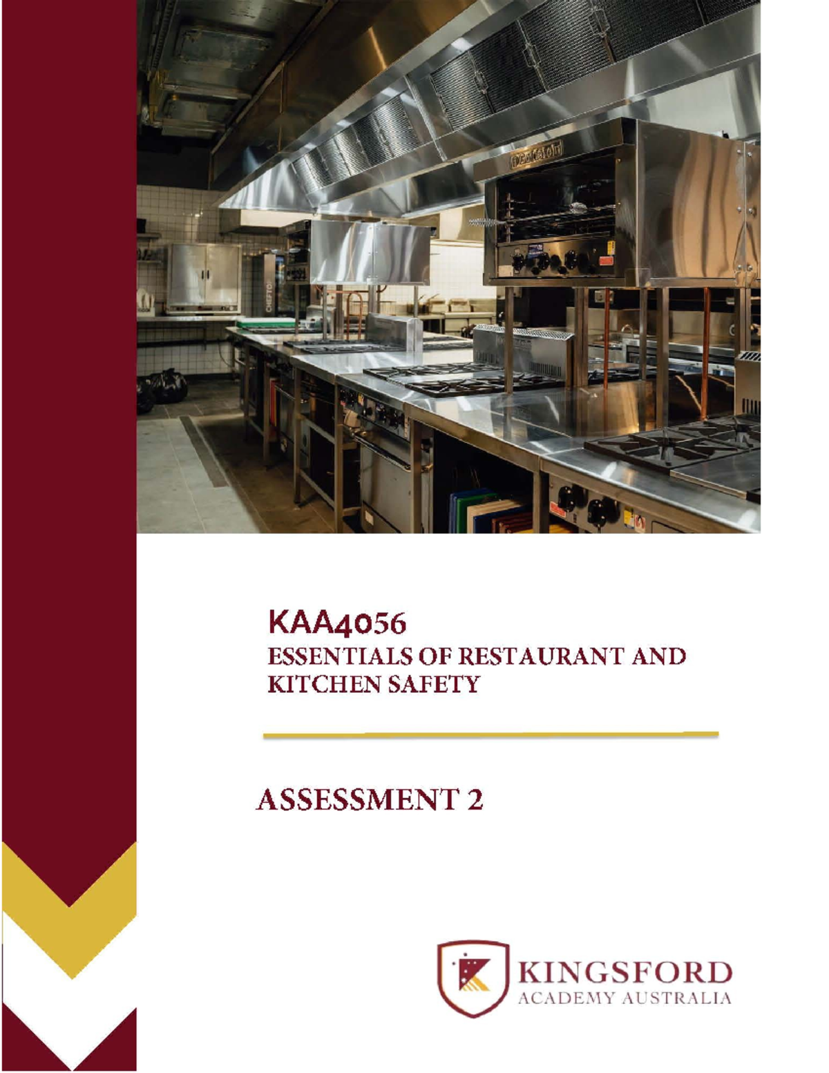 Seth 230388 KAA4056 Assessment 2 - KAA4056 Essentials of Restaurant and ...