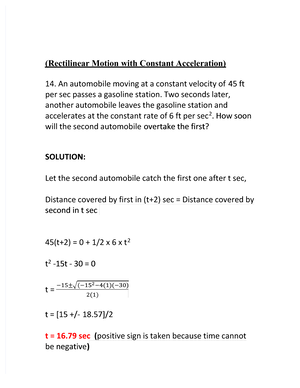 rectilinear motion sample problems for mechanical engineers - EXAMPLES ...