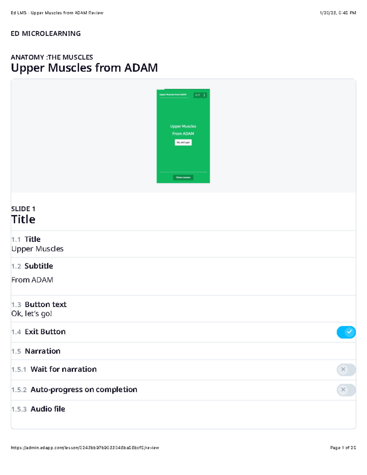 Upper Muscles from ADAM Review - ED MICROLEARNING ANATOMY :THE MUSCLES ...