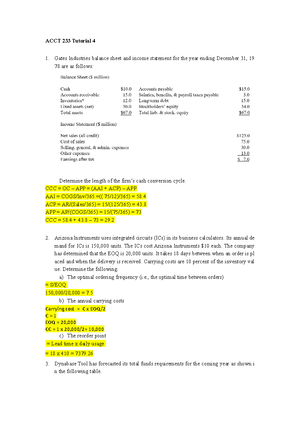 Lab 10 - assignment - ACCT 233 Computer Lab 10 Assignment Open the “Lab ...