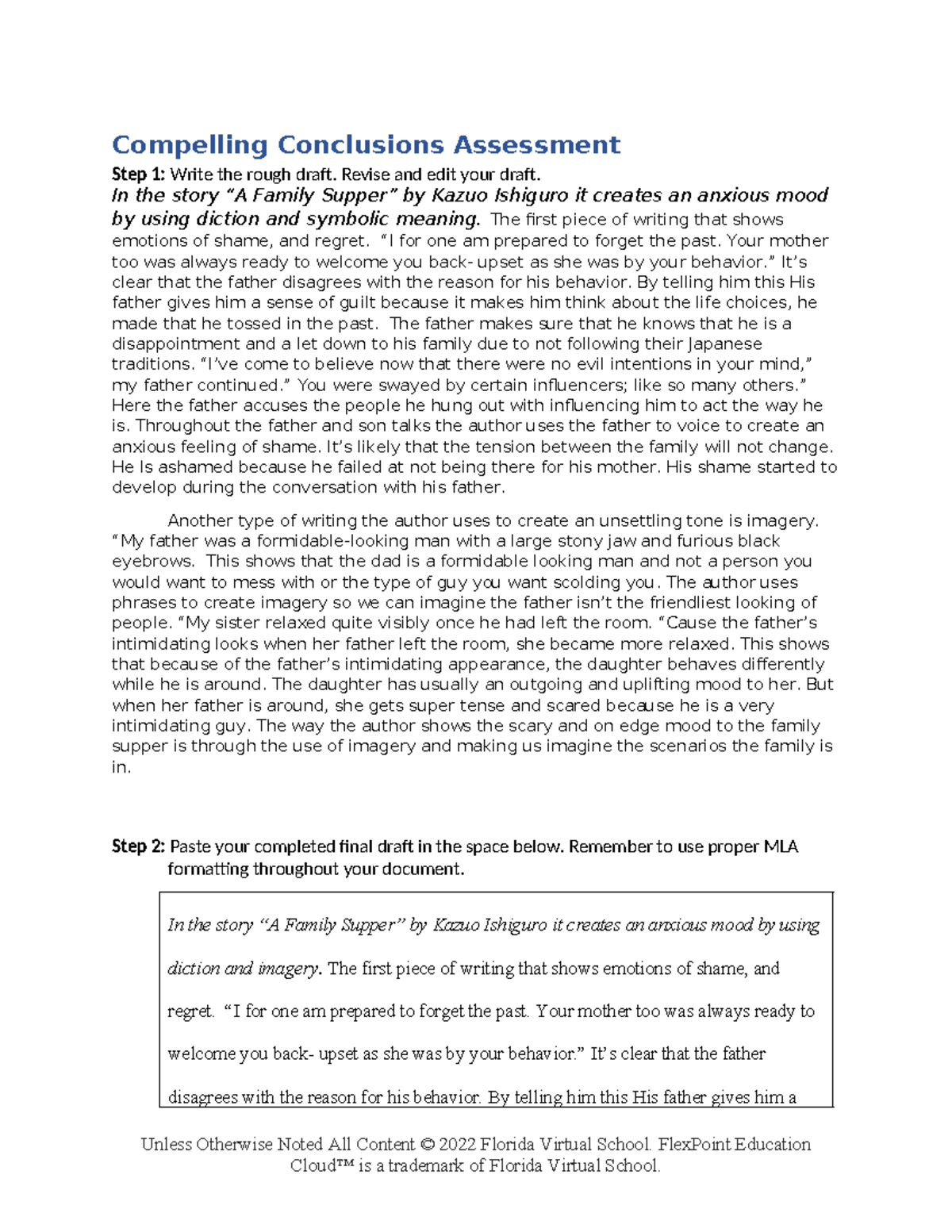 Compelling conclusions assess rubric - Compelling Conclusions ...