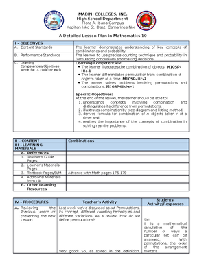 MC DLP Math10 Probability of Simple Events Long - MABINI COLLEGES, INC ...