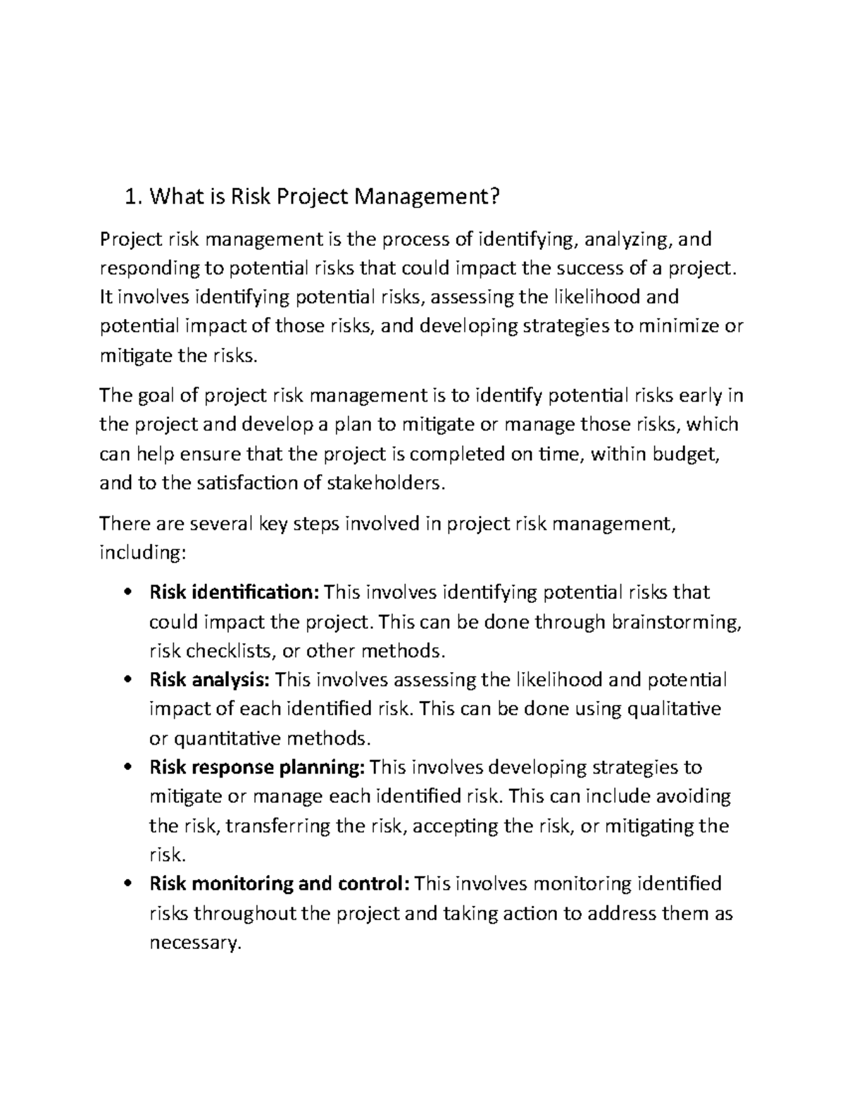 Week 6 Assignment - This is about what is risk management and How to ...