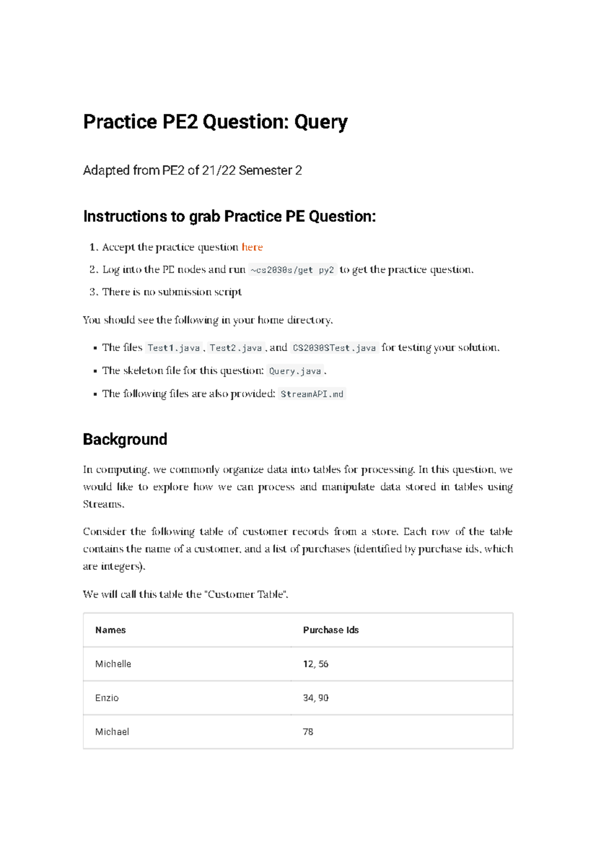 Py2-query-sample - practise paper - Practice PE2 Question: Query ...