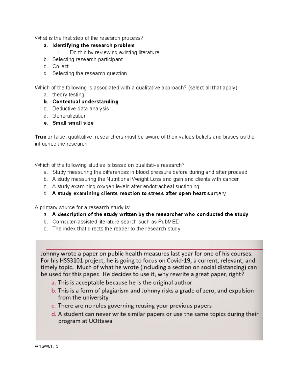 HSS3101 - midterm - What is the first step of the research process? a ...