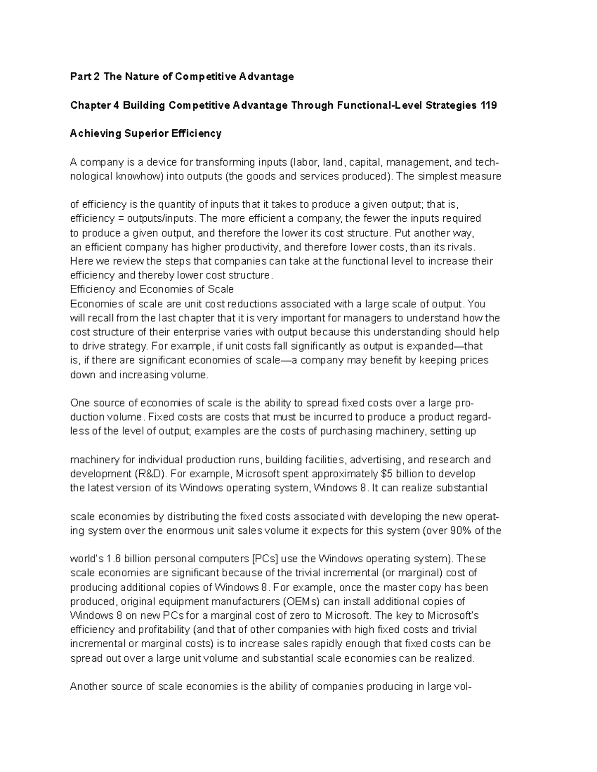 Part 2 The Nature of Competitive Advantage - Part 2 The Nature of ...