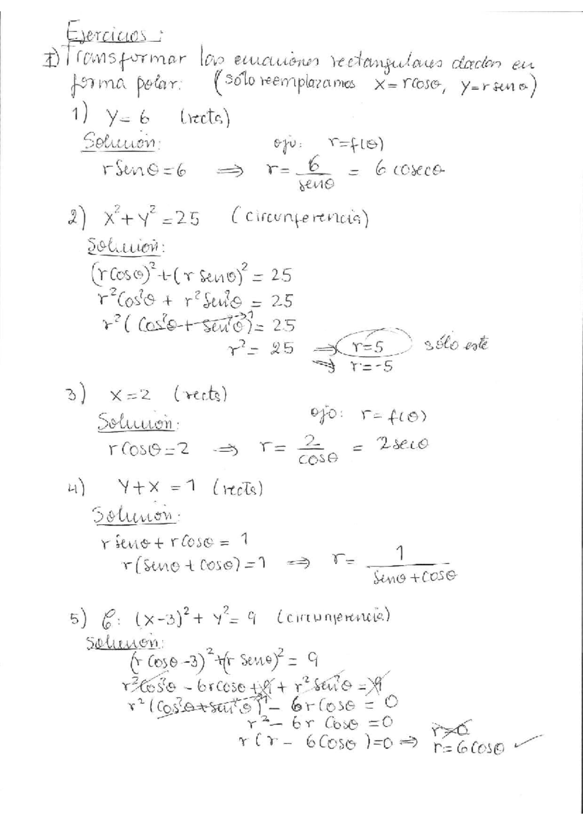 Ejer res polares - tarea - Calculo 1 - Studocu