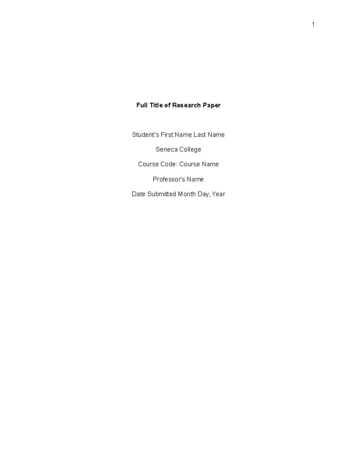 APA 7 sample paper updated Sept42020 - 1 Full Title of Research Paper ...