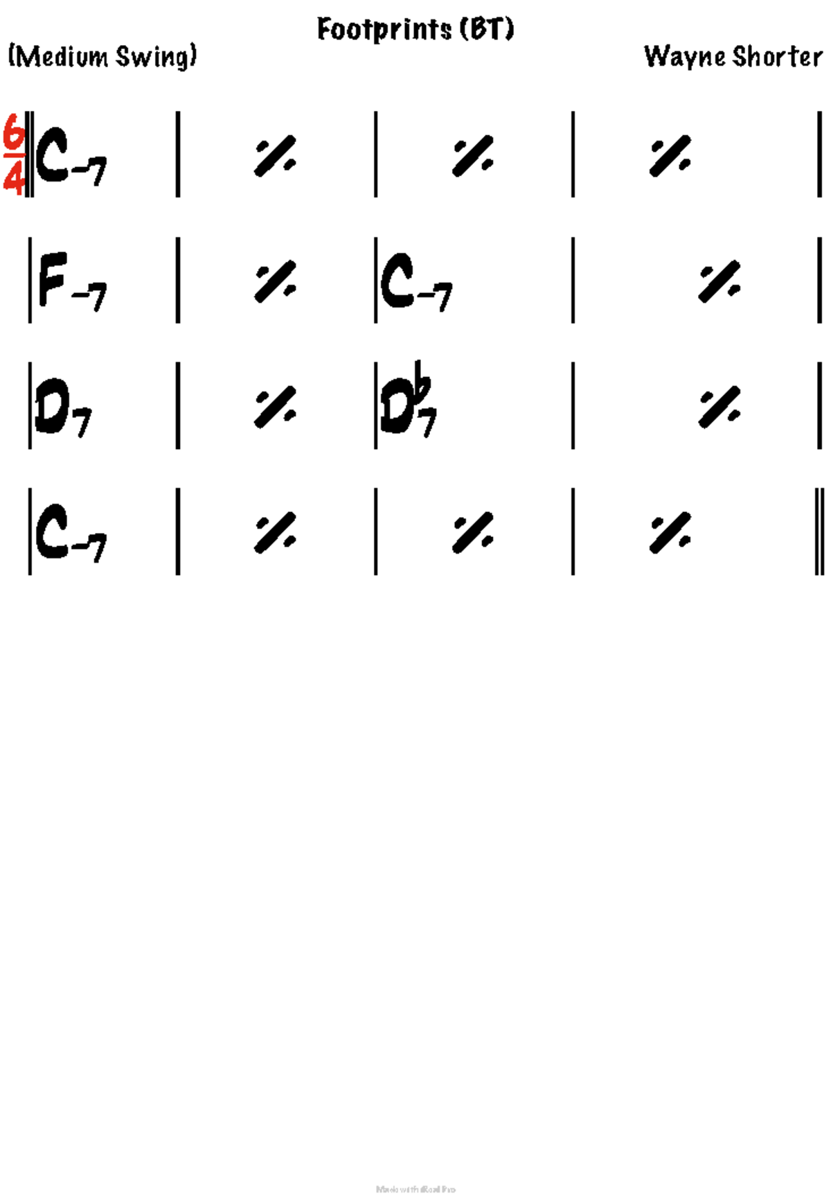 Footprints ( Exercise ) - 0800F - Footprints (BT) (Medium Swing) Wayne ...
