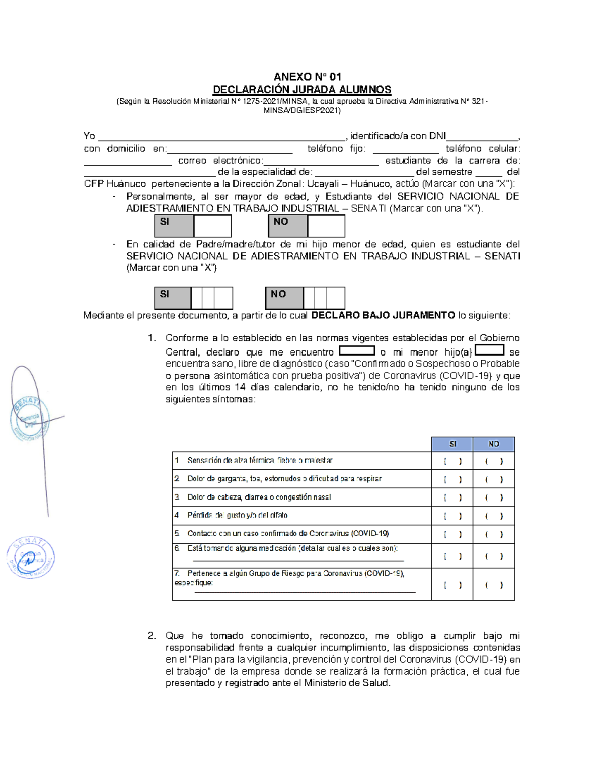 3. Anexo 01 - Declaración Jurada – Julio 2022 18.07.22 Huánuco - ANEXO N° 01 DECLARACIÓN JURADA ...