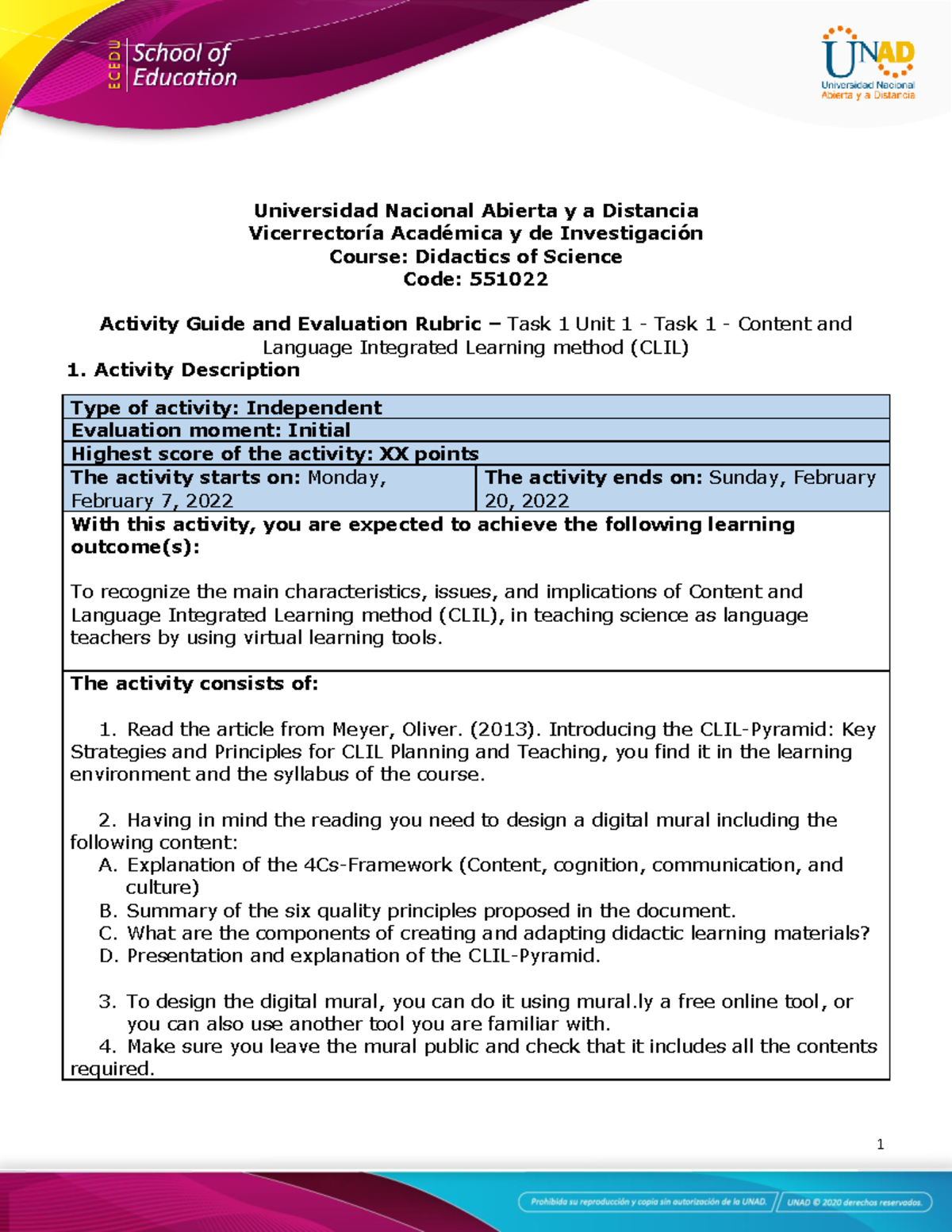 Activity Guide and Evaluation Rubric - Unit 1 - Task 1 - Content and ...