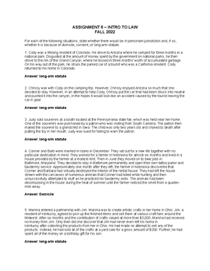Assignment 11.3 - Intro To Law - Fall 2020 - ASSIGNMENT 11. Intro To ...