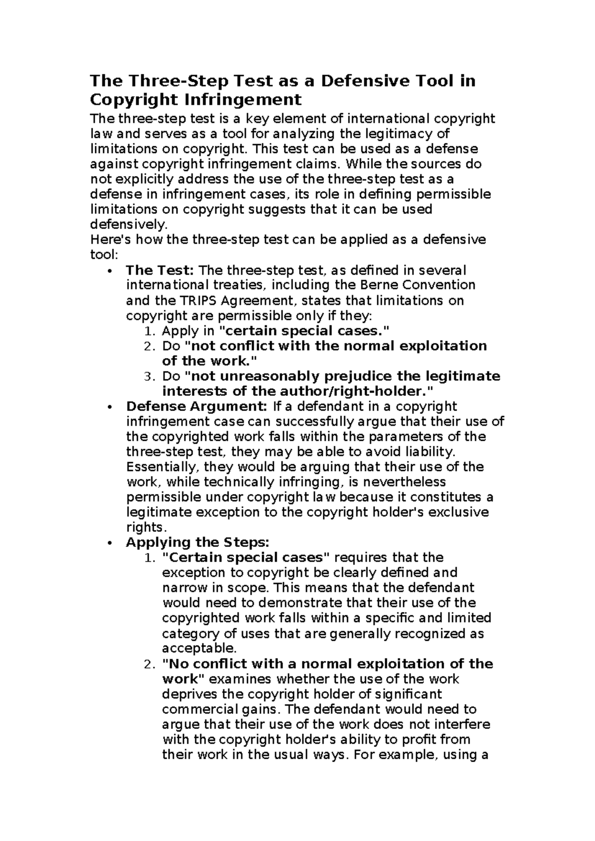 The Three step test - Hhbehwii jkmma - The Three-Step Test as a ...