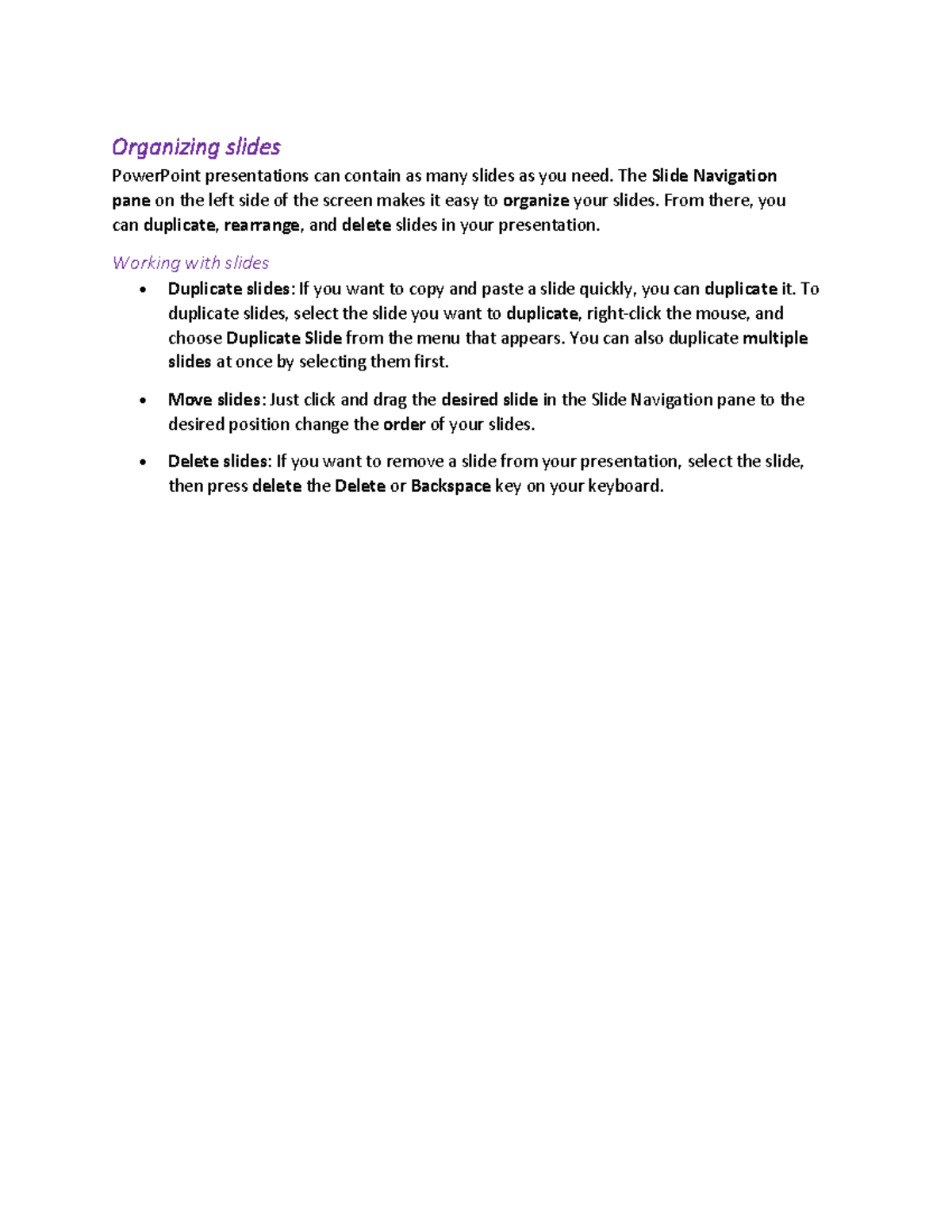 Organizing Slides - Organizing slides PowerPoint presentations can ...