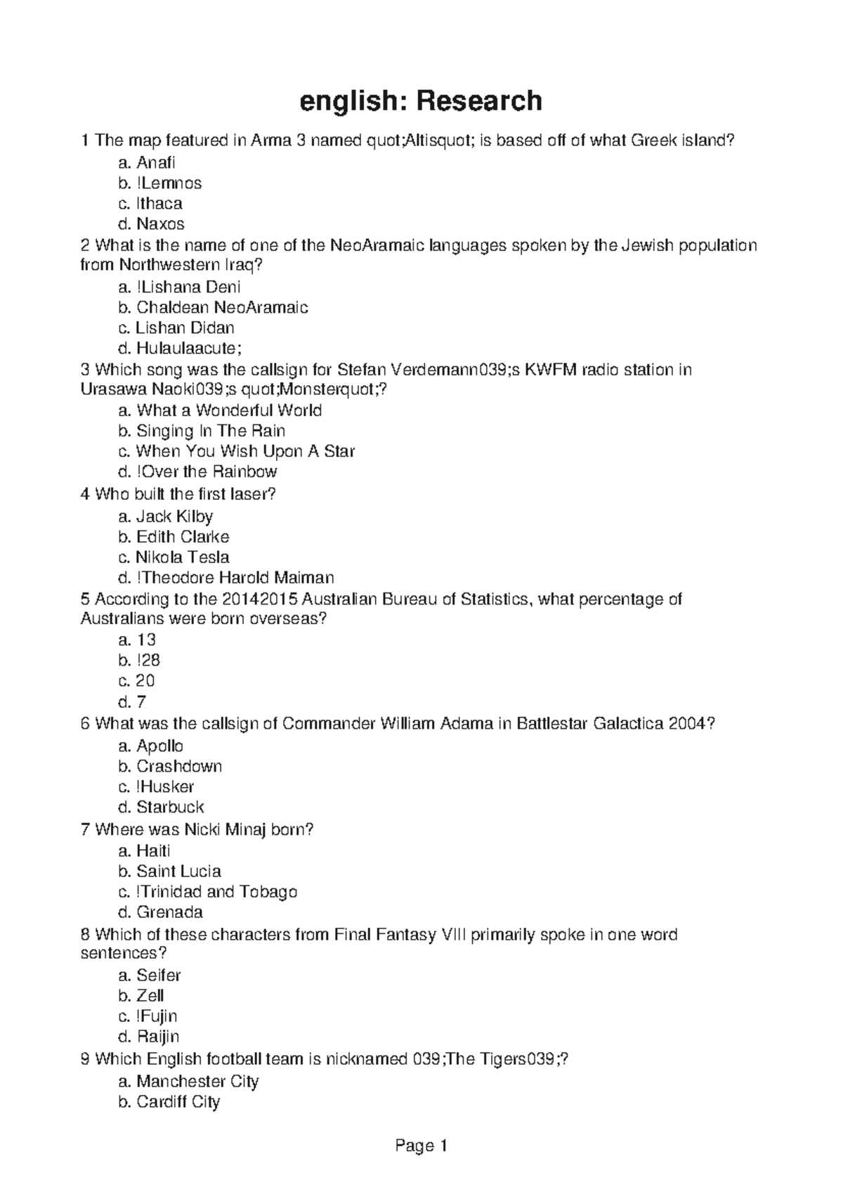 English-Answers-8 - english lessons good for education students, kindly ...