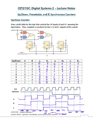 CET 2113C [Digital Systems 2] Lecture Notes - Flip-flops and Counters ...
