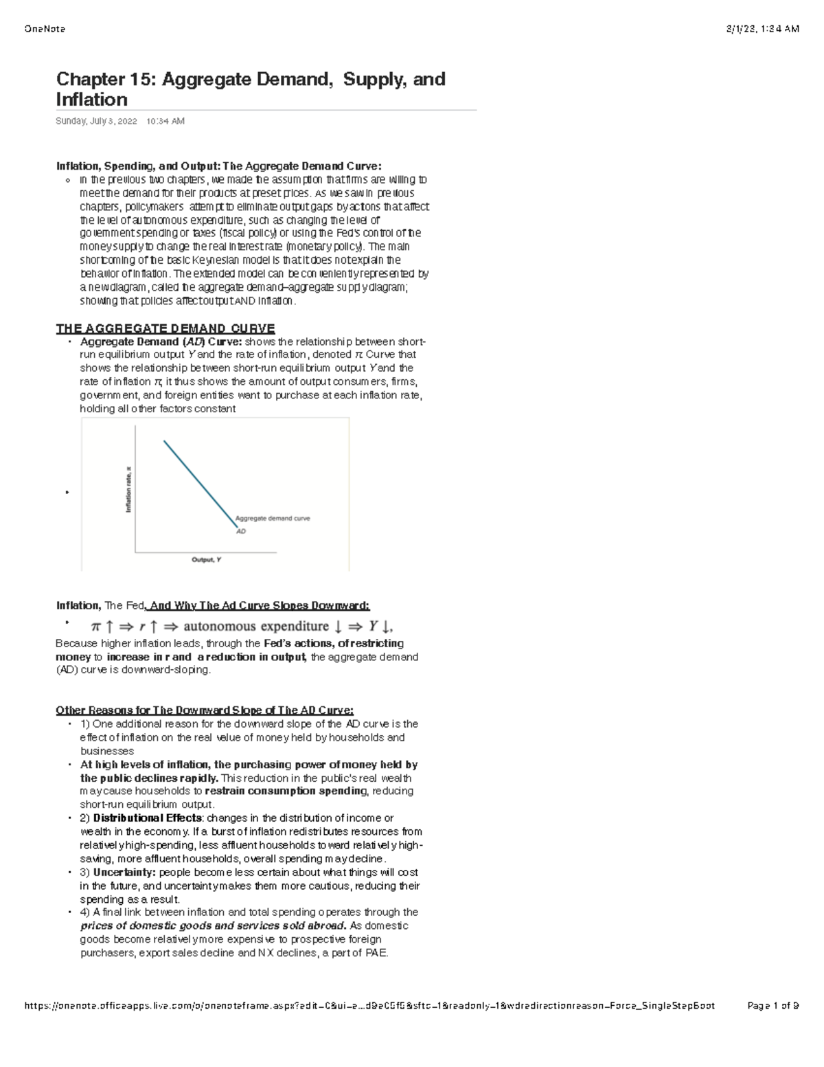 Chapter 15 Summary - Chapter 15: Aggregate Demand, Supply, and ...