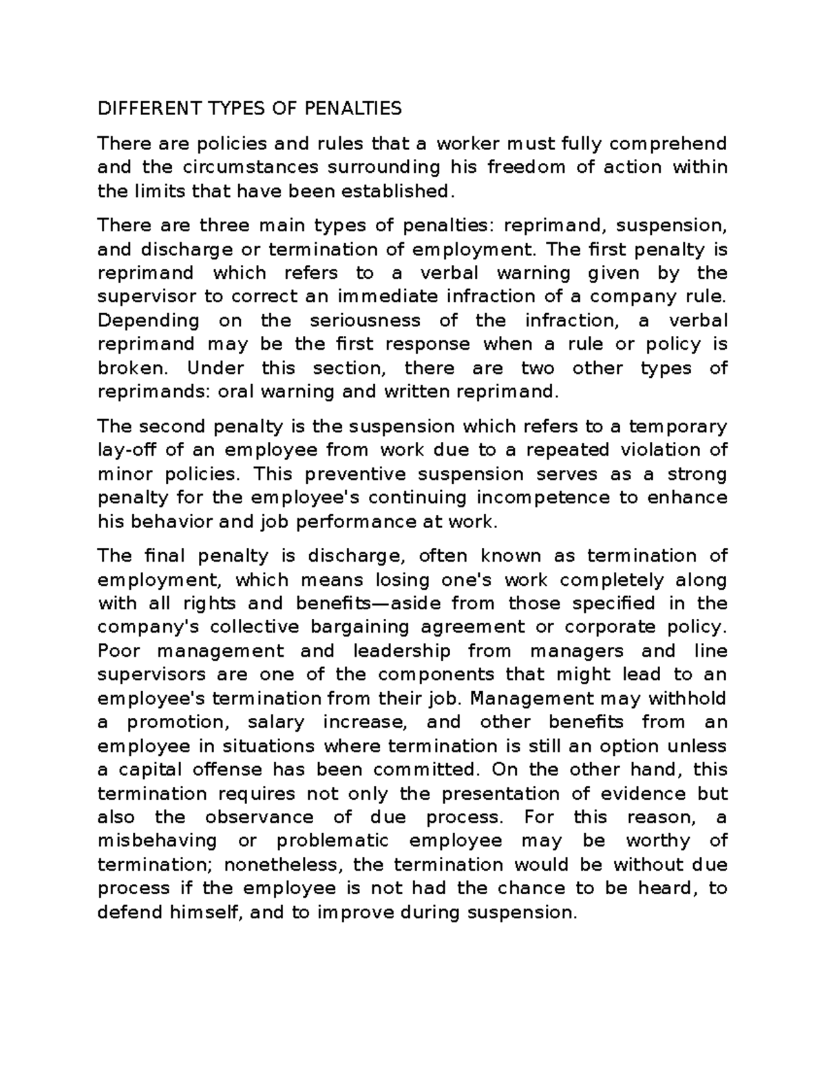 Different Types OF Penalties - DIFFERENT TYPES OF PENALTIES There are ...