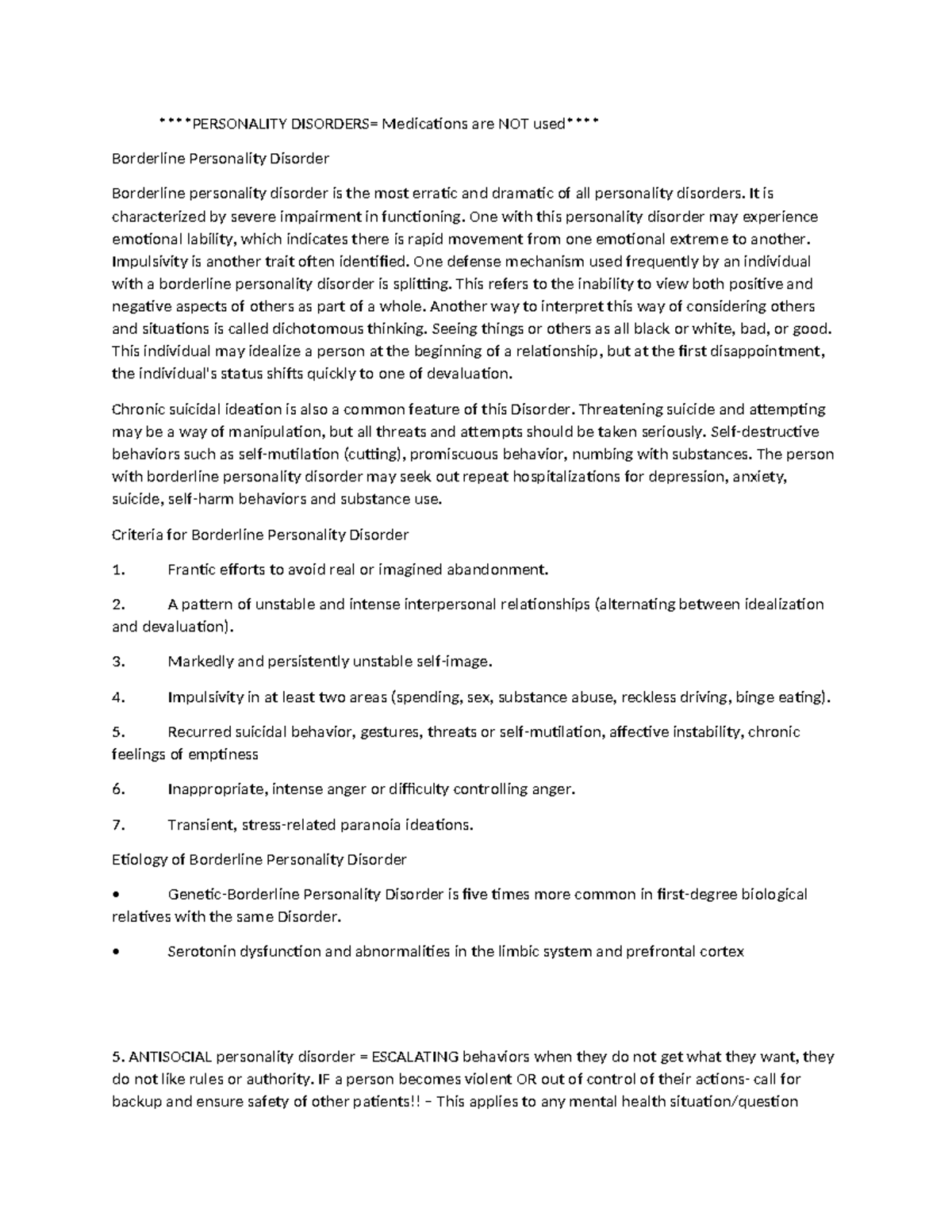 Personality Disorders - It is characterized by severe impairment in ...