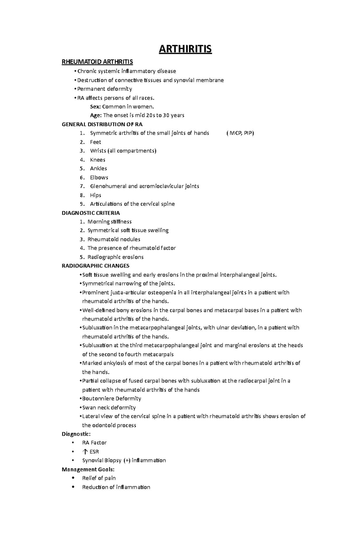 Rheumatoid-Arthritis - ARTHIRITIS RHEUMATOID ARTHRITIS Chronic systemic ...