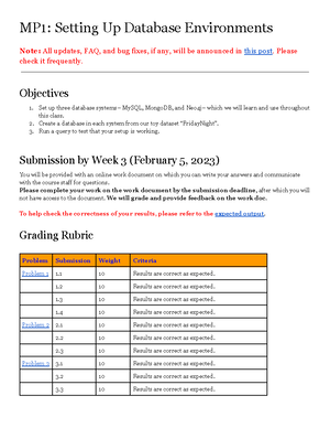 MP3 Instructions - MP3: Designing Schema and Creating Databases Note ...