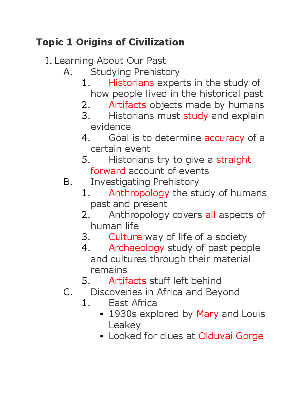WH Topic 1 Sec 1 Fill in - From World History Pearson Texas - Topic 1 ...